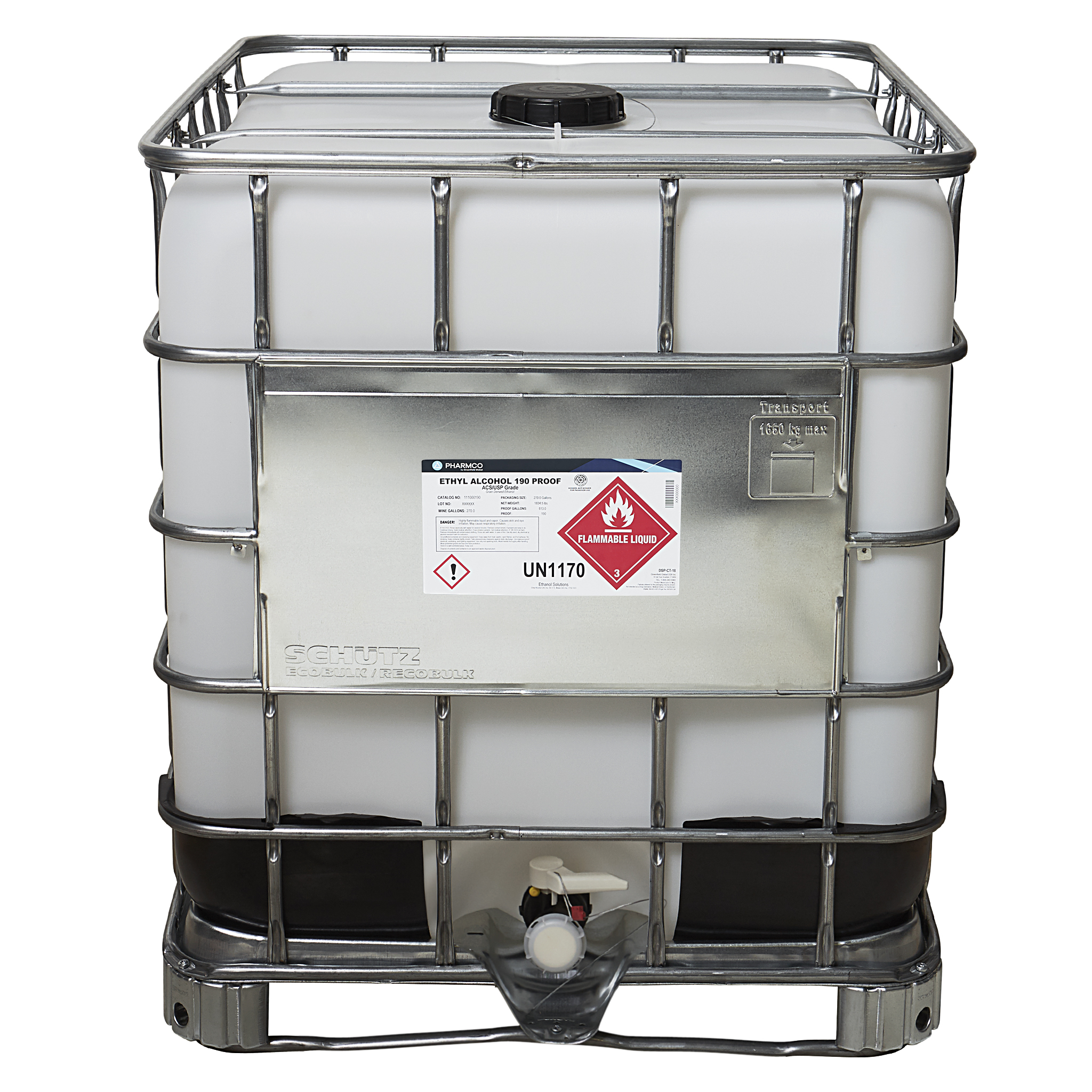 Ethanol 190 Proof 270 Gal Tote