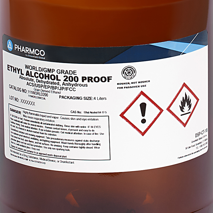 Ethanol 200 Proof World Grade 4x4 Liter
